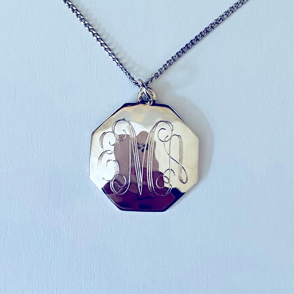 Jewelry | Solid Sterling Silver Octagon Pendant Necklace With Eam ...